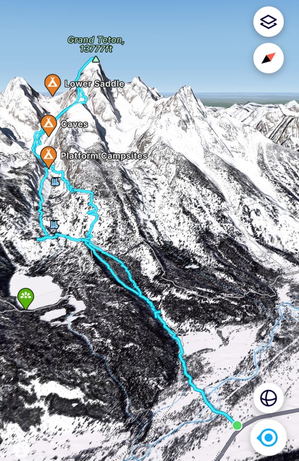 Grand Teton Ski Descent via Ford Stettner